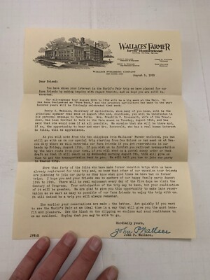 1938 Wallaces Farmer Iowa Homestead Letter on Letterhead | eBay