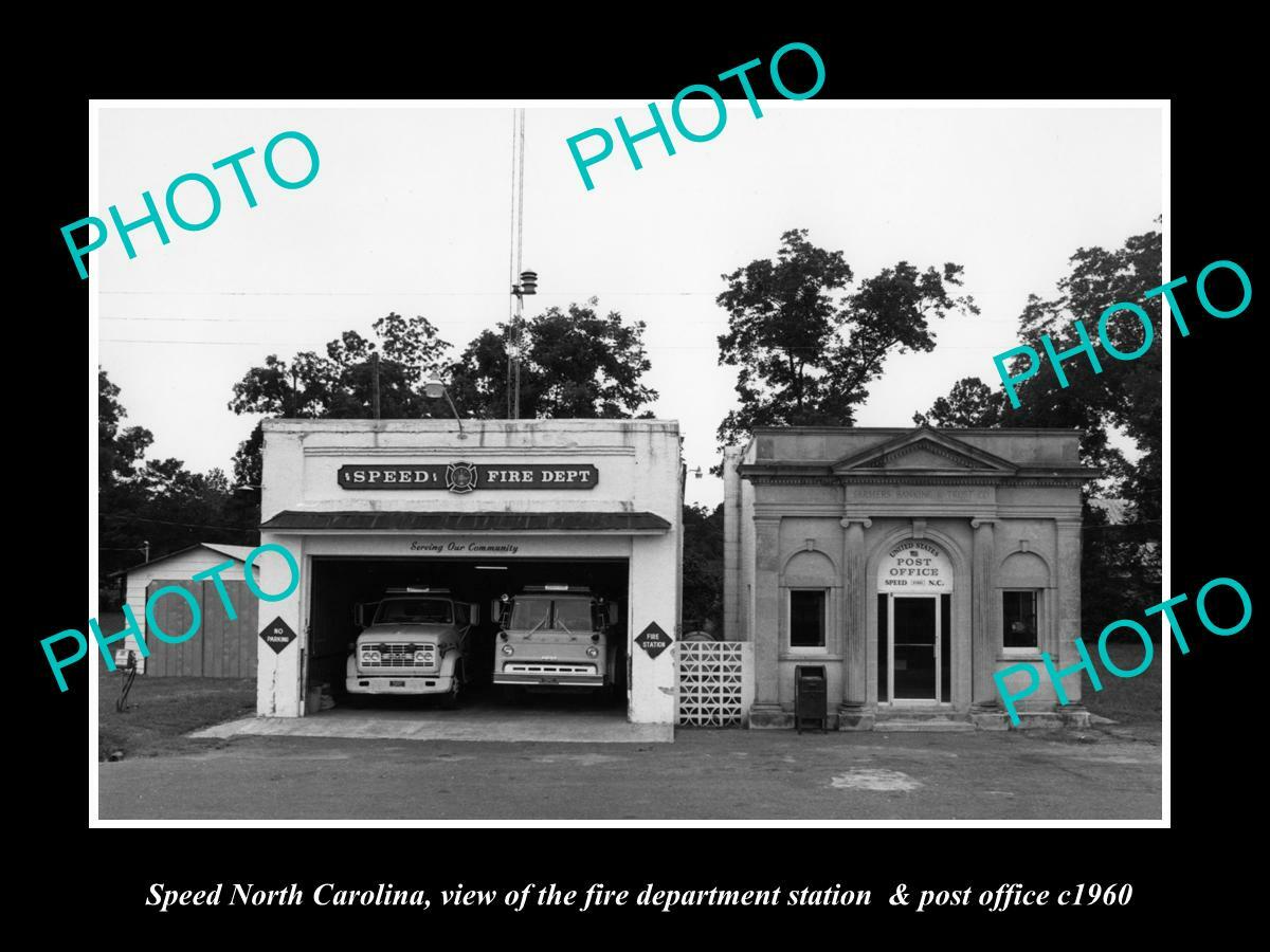 OLD 8x6 HISTORIC PHOTO OF SPEED NORTH CAROLINA THE FIRE STATION & PO ...