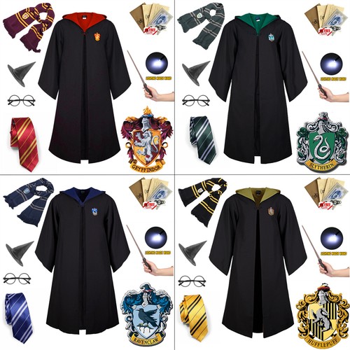 UK Harry Potter Gryffindor Ravenclaw Slytherin Robe Cloak Tie Costume ...