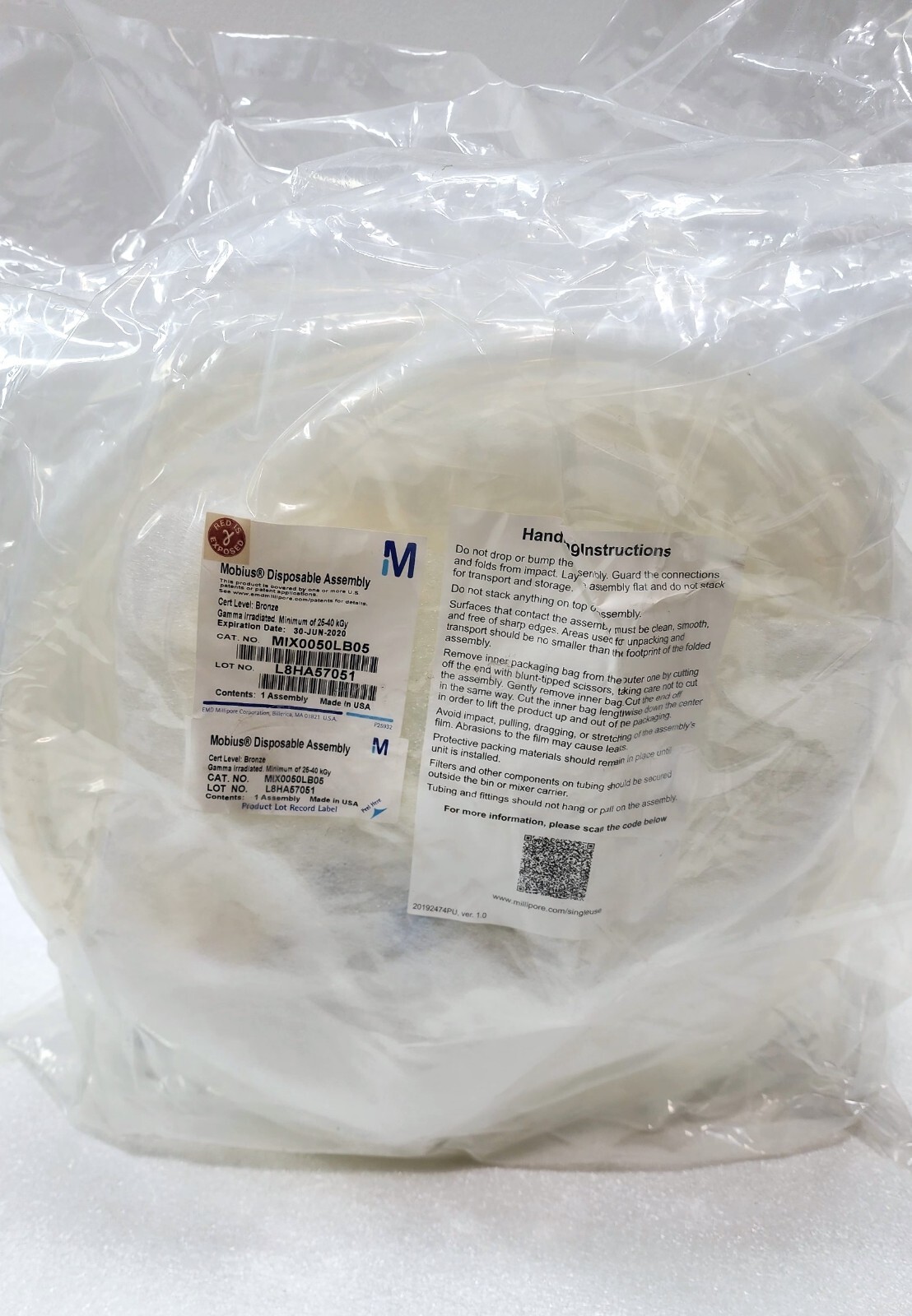 Millipore MIX0500LB05 Mobius Disposable Assembly Standard Bag 500L for ...