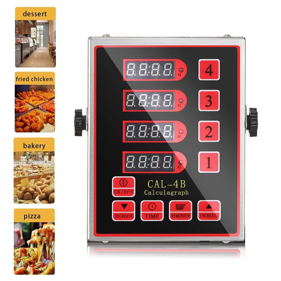 Commercial 4 Channel Timer - DEGOTM Kitchen Stainless Steel 4 Channel ...