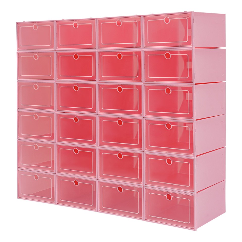 24 Pack Shoe Boxes Shoe Storage Box Stackable Shoe Boxes Shoe Storage ...