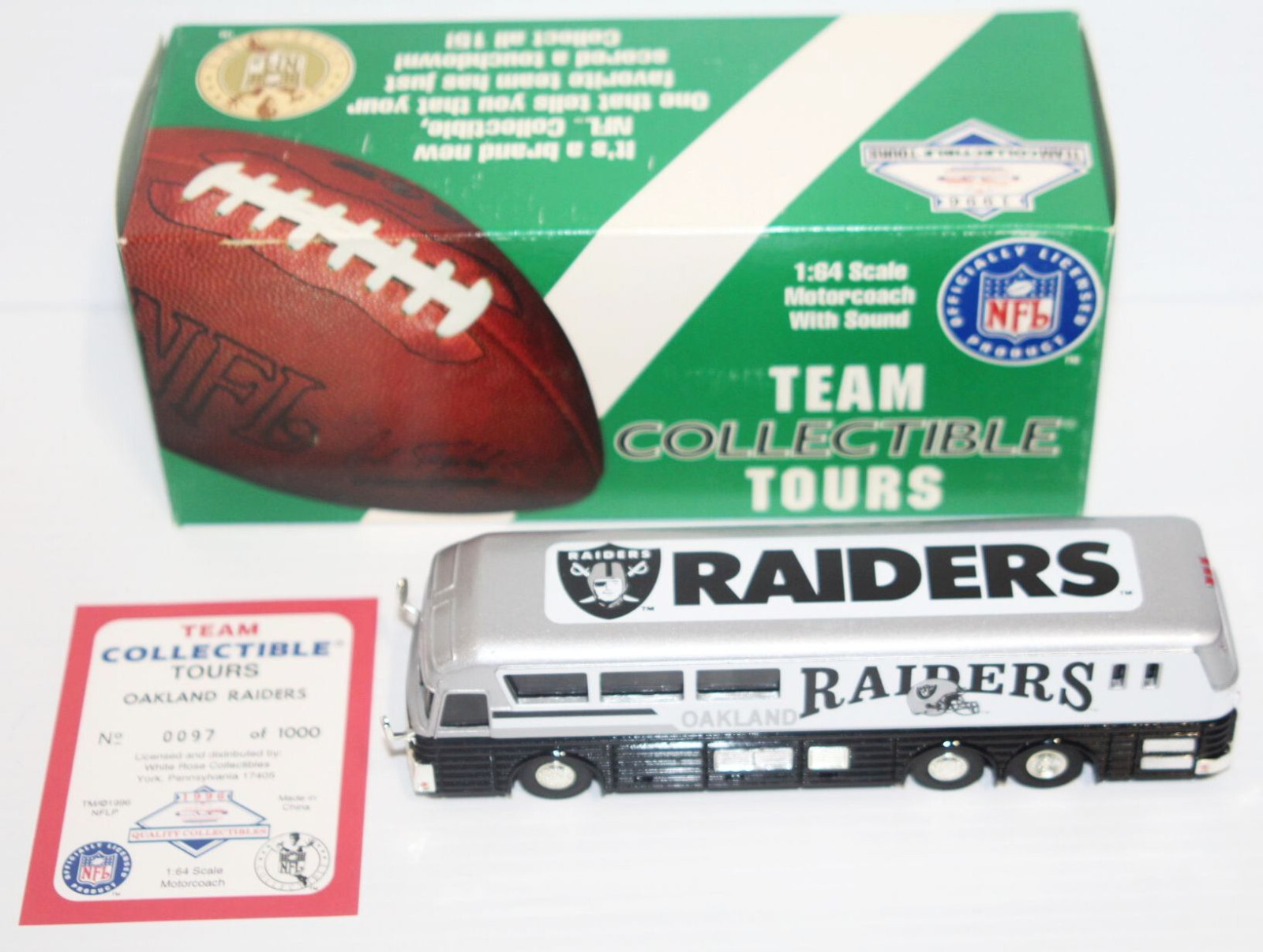 MIB Limited 1000 NFL 1996 Team Collectible Tours Oakland Raiders ...