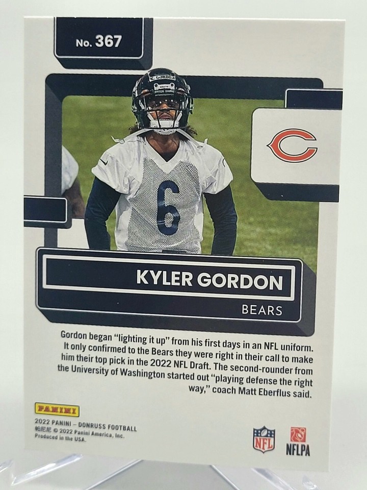 2022 PANINI DONRUSS KYLER GORDON RATED ROOKIE FOOTBALL CARD CHICAGO ...