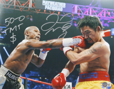 INSCRIBED Floyd Mayweather Jr TMT $ Signed 11x14 Photo vs Manny Beckett ...