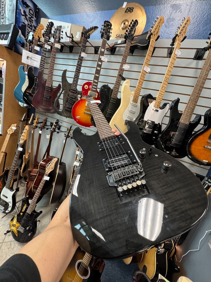 ESP LTD M-100FM Electric Guitar in See-Through Black - Excellent ...