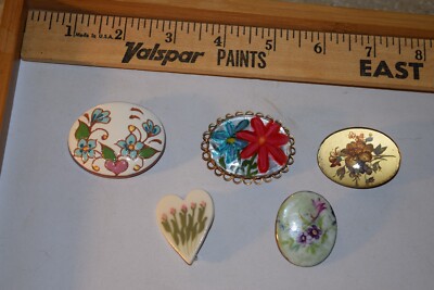 Vintage to now lot of 5 some handmade beautiful flower pins | eBay