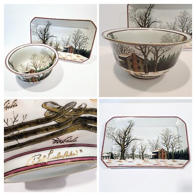 Artist BOB TIMBERLAKE "Late Snow At Riverwood" 2pc Set Lg Decorative ...