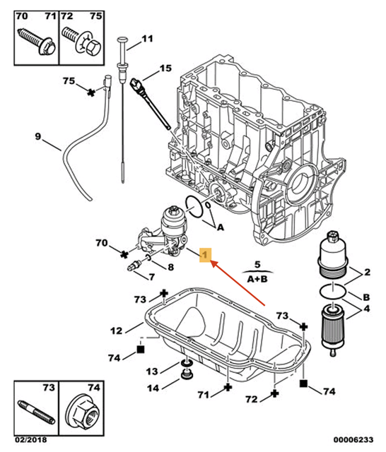 CITROEN C3 1.4 KFV Oil Filter Housing 9636015110 1103L6 for sale online ...