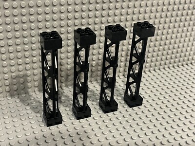 LEGO 95347 Support Girder Black 2X2X10 - 3 Posts 3 Sections (Lot Of 4 ...