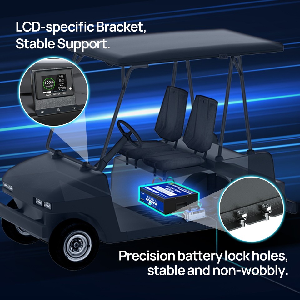 48V 50Ah 100Ah Lithium Battery Bluetooth Monitor Mobile APP Club Car ...