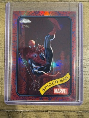 2025 Topps Chrome Marvel Spider-Man Blue and Red Spider Web Refractor ...