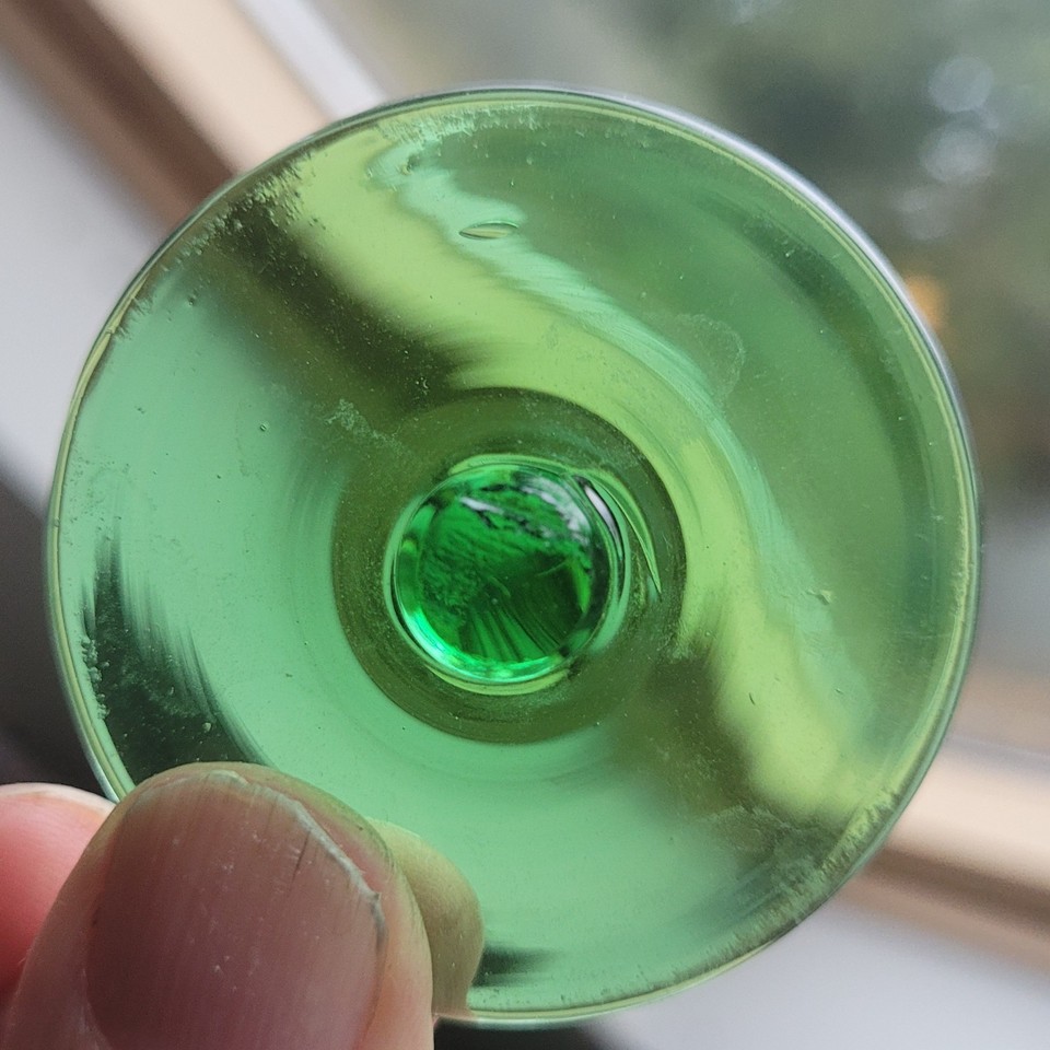 Stained Glass supplies 4 green roundels smaller french style rondel ...