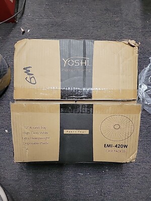 Case Of 25 Yoshi 12" Round Tray High Gloss White Extra Heavyweight EMI ...