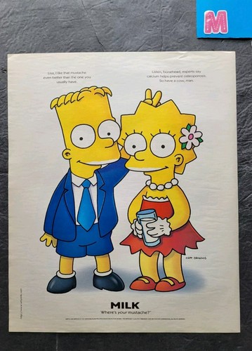 The Simpsons Got Milk? Promo Print Advertisement Vintage 1996 | eBay