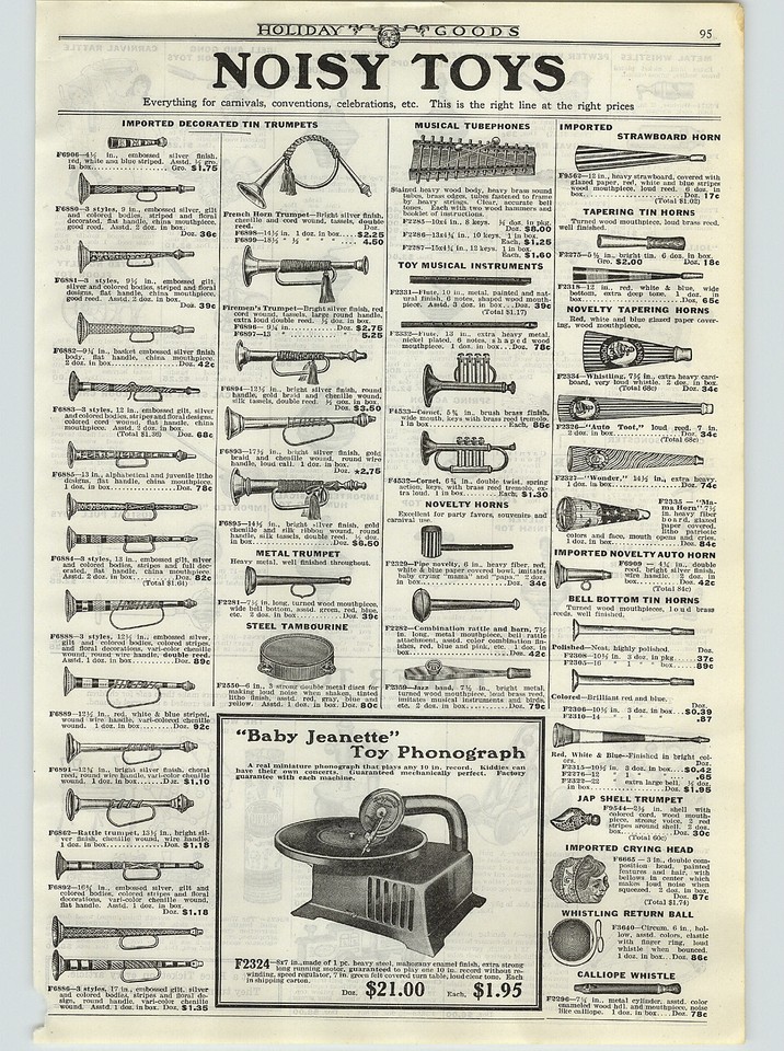 1922 PAPER AD Tinker Toys Whirley Tumble Tilly Tom Bell Gong Pull Toys ...