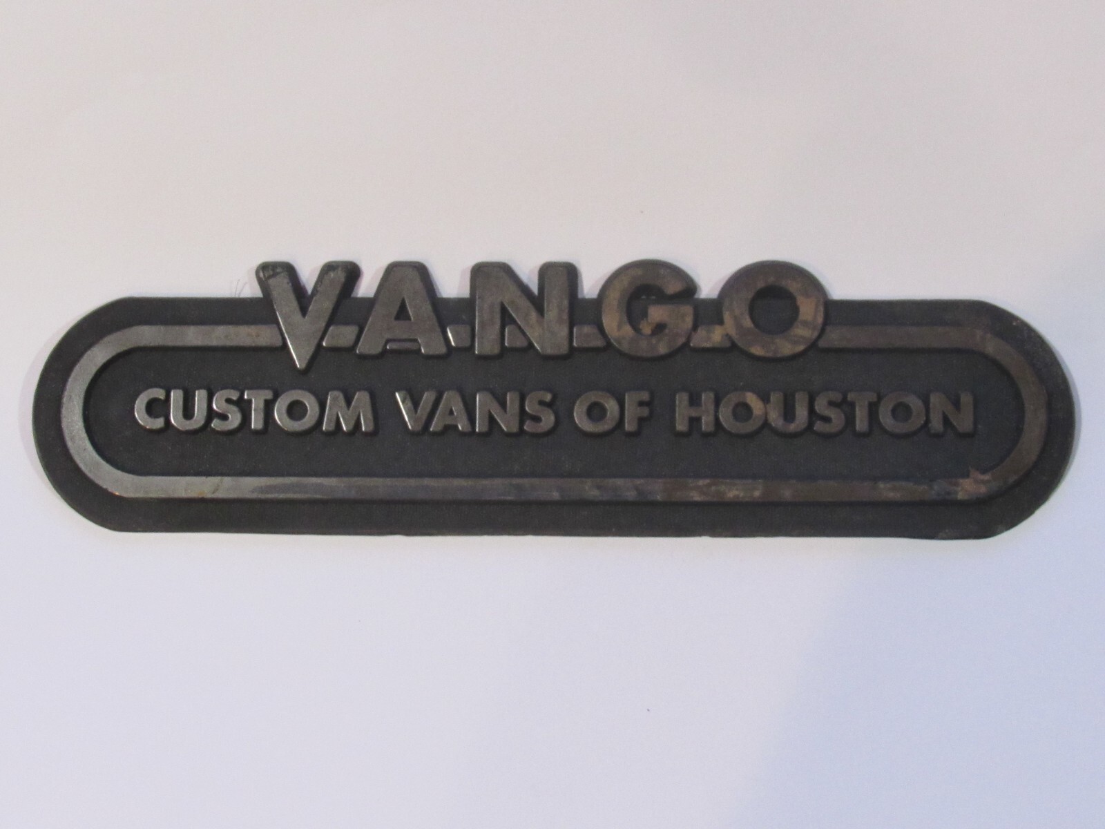 Vintage VANGO Custom Vans Houston Texas Plastic Dealer Badge Emblem Tag ...