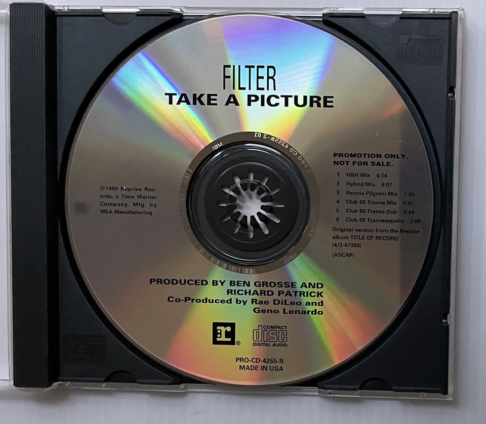 Filter Take A Picture 6 Track Promo CD Remixes Dub Hybrid Trance PRO-CD ...