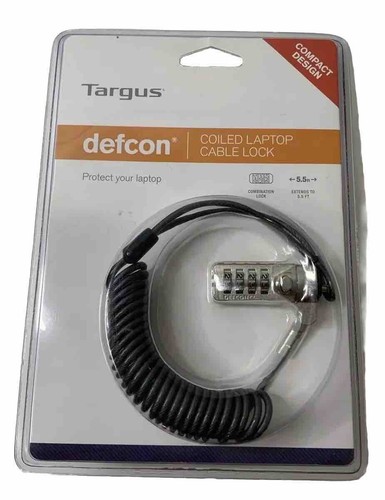 Targus Defcon compact Design Coiled Laptop Cable Lock - PA417UCCL ...