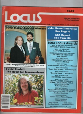 Locus Magazine David Zindell John Kessel August 1993 #391 022422NONR | eBay