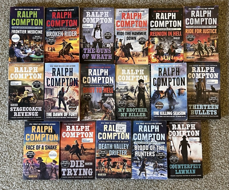 Huge Lot 85 Ralph Compton Western Books No Duplicates Trail Drive ...