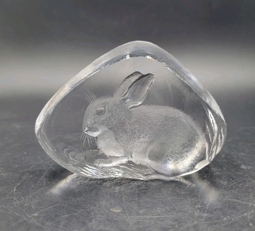 Mats Jonasson Full Lead Crystal Sweden Mini Bunny Rabbit Paperweight | eBay