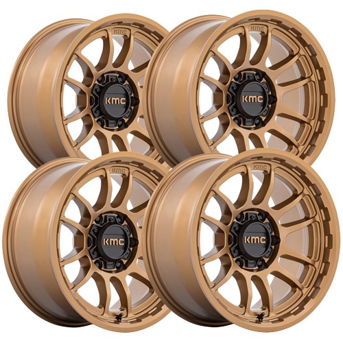 (Set of 4) KMC KM727 Wrath 20x9 5x5" +0mm Bronze Wheels Rims 20" Inch ...