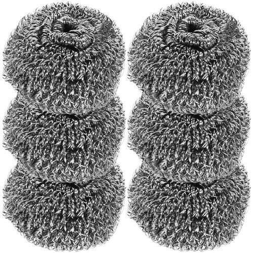 6 Pcs Steel Wool Cleaning Ball Scrubber for Dishes Kitchen Scrubbers | eBay