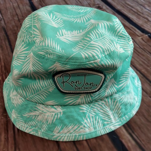 Ron Jon Surf Shop Bucket Hat Tropical Teal Green Floral Cotton EUC Med ...