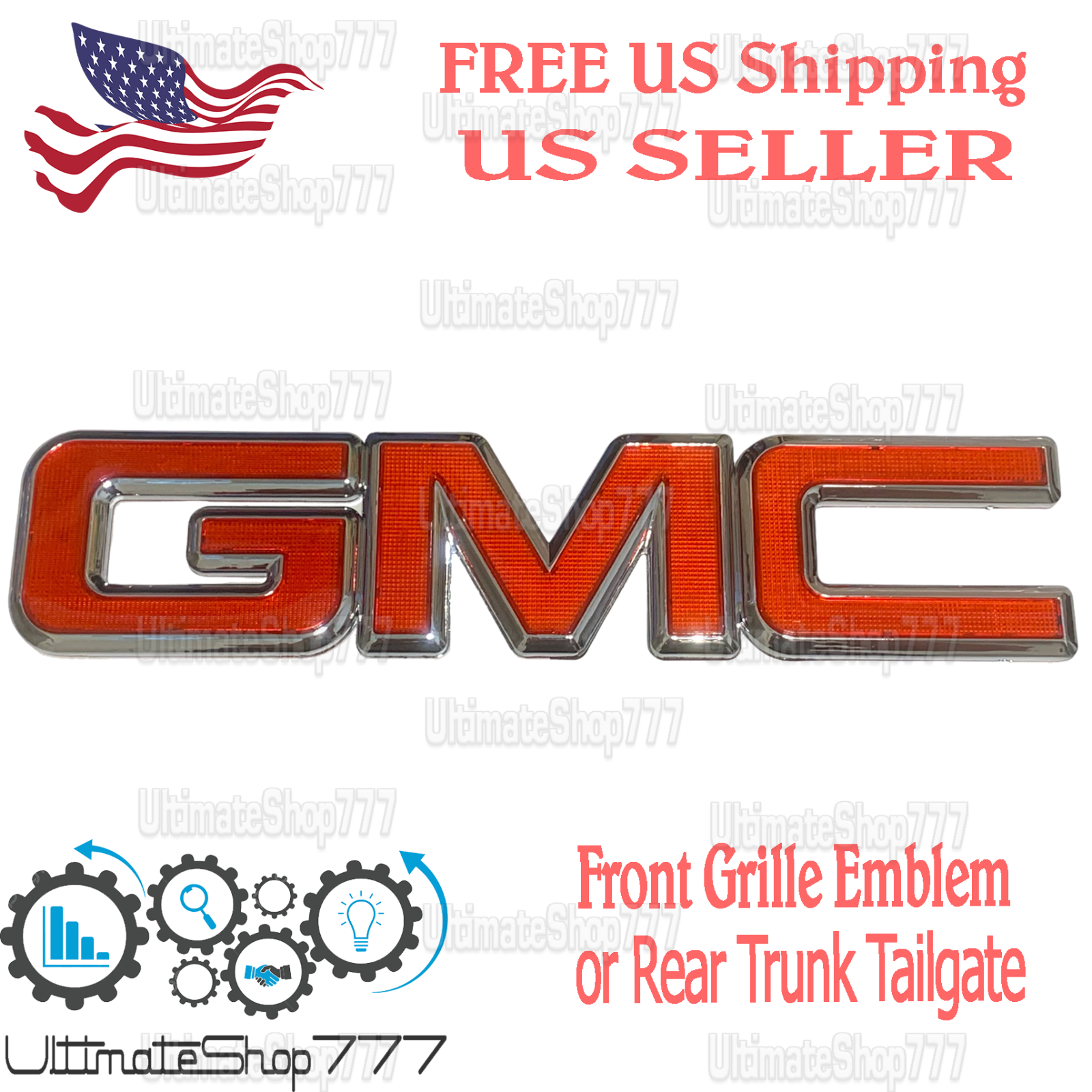 Classic Red Front Grille Emblem Logo Badge for 1999-2007 GMC Sierra ...
