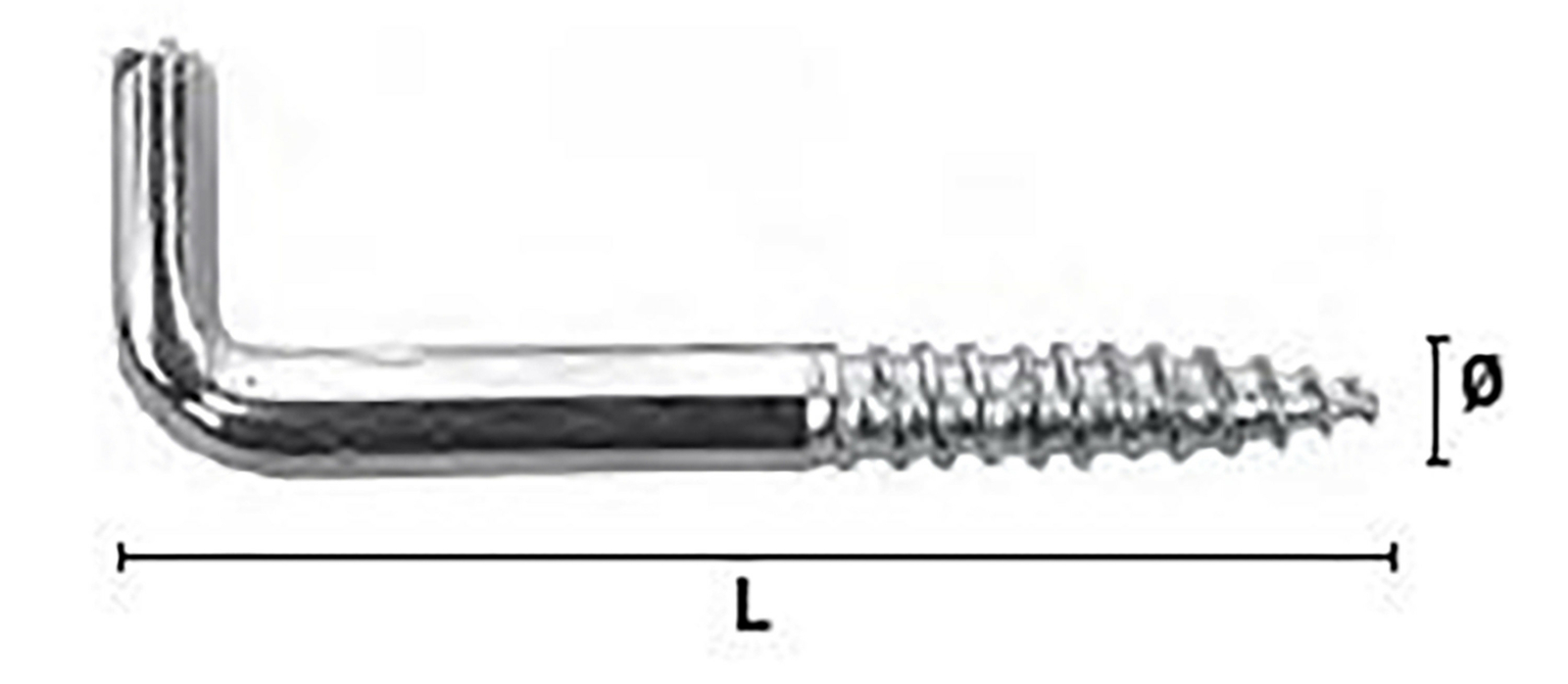 Schraubhaken L-Form gerade mit Schlitz L-Haken Holzgewinde Stahl ...