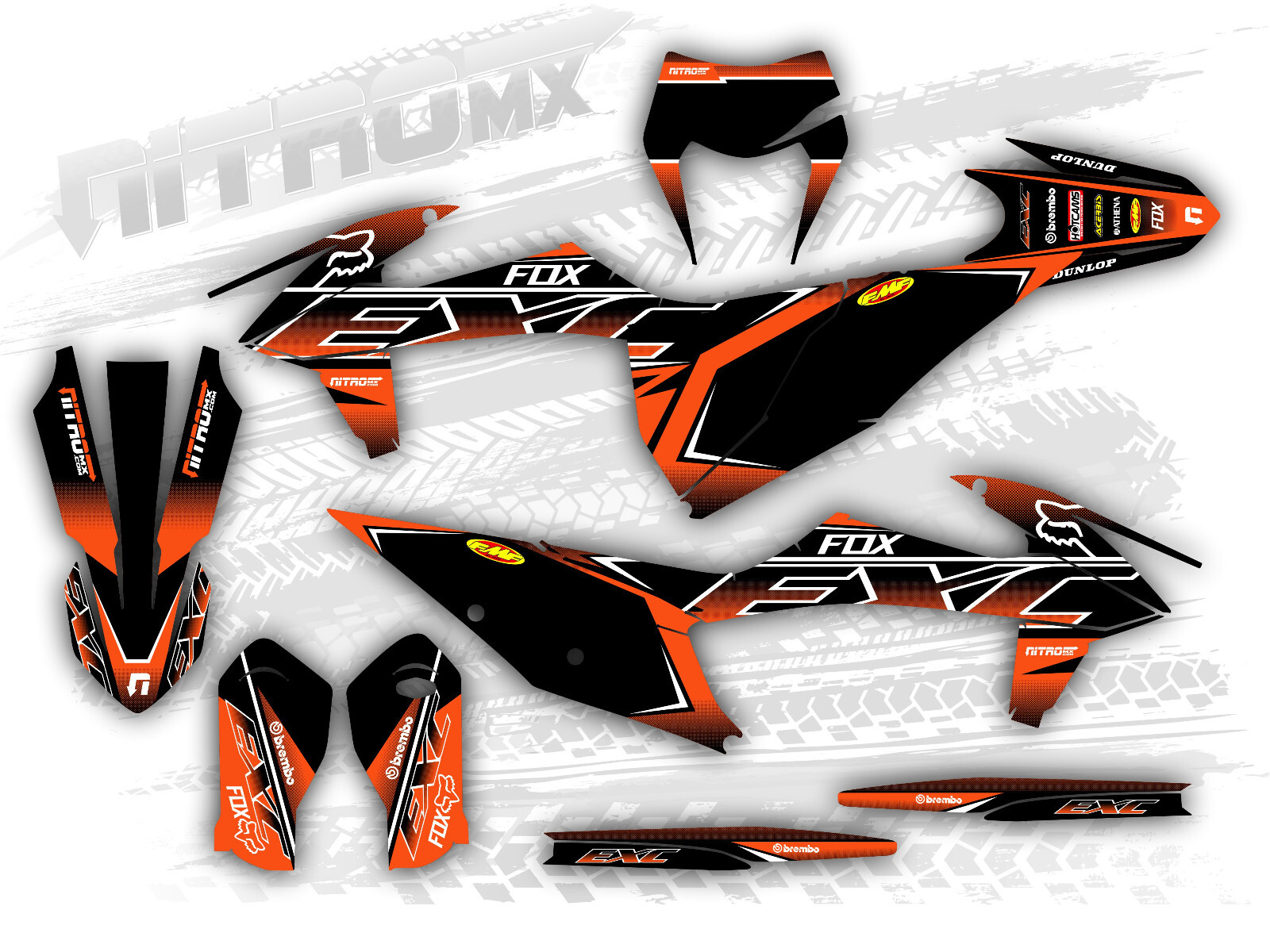 NitroMX Graphic Kit for KTM EXC EXC-F XC-W XCF-W 2020 2021 2022 2023 ...