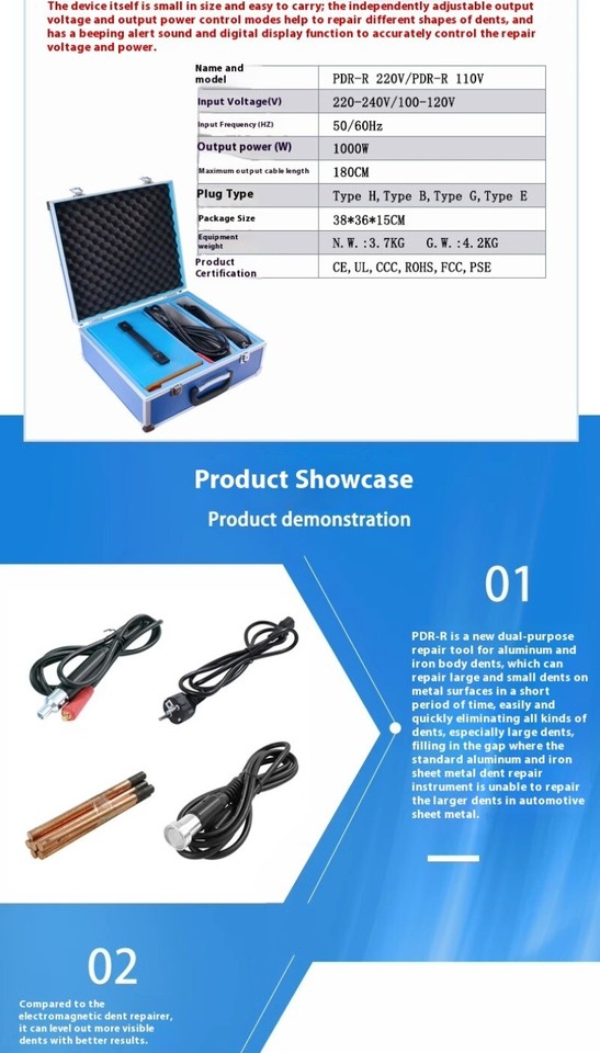 PDR-R Auto Sheet Metal Dent Repairer Heated Sheet Metal Hail Dent ...