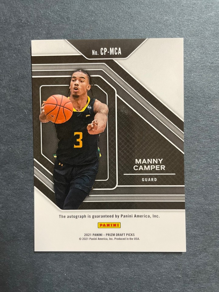 2021 Panini Prizm Draft Picks Manny Camper Penmanship AUTO RC # CP-MCA ...