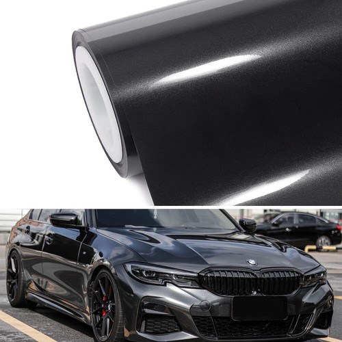 Dark Gray Gloss Metallic Glitter Vinyl Film Wrap Sticker Decal Air ...