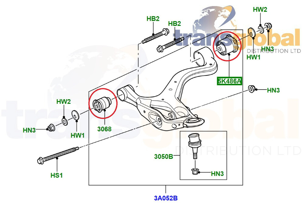 Front Lower Control Arm Bushes for Land Rover Discovery 3 4 RBX500291 ...