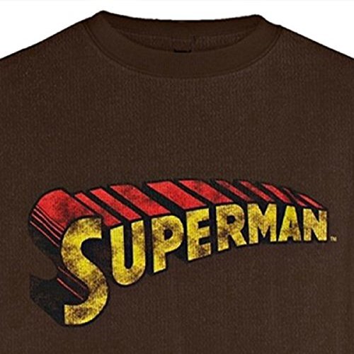 DC Comics Superman Brown Distressed Logo Adult Men Thermal Long Sleeve ...