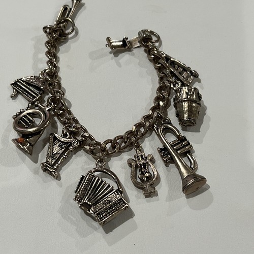 vintage charm bracelet musical instruments 6 in estate jewelry | eBay