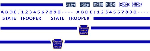 1988 Pennsylvania State Trooper Police Car 1/32nd Scale Waterslide ...