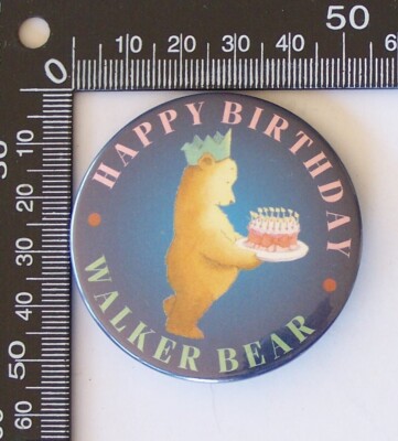 VINTAGE HAPPY BIRTHDAY WALKER BEAR SOUVENIR TIN BUTTON PIN BADGE | eBay ...