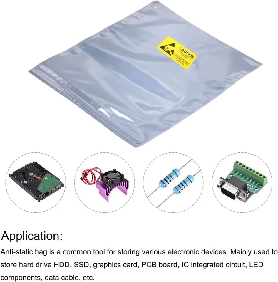 Resealable Zip Lock ESD Bags with Labels for Hard Drive HDD ESD ...