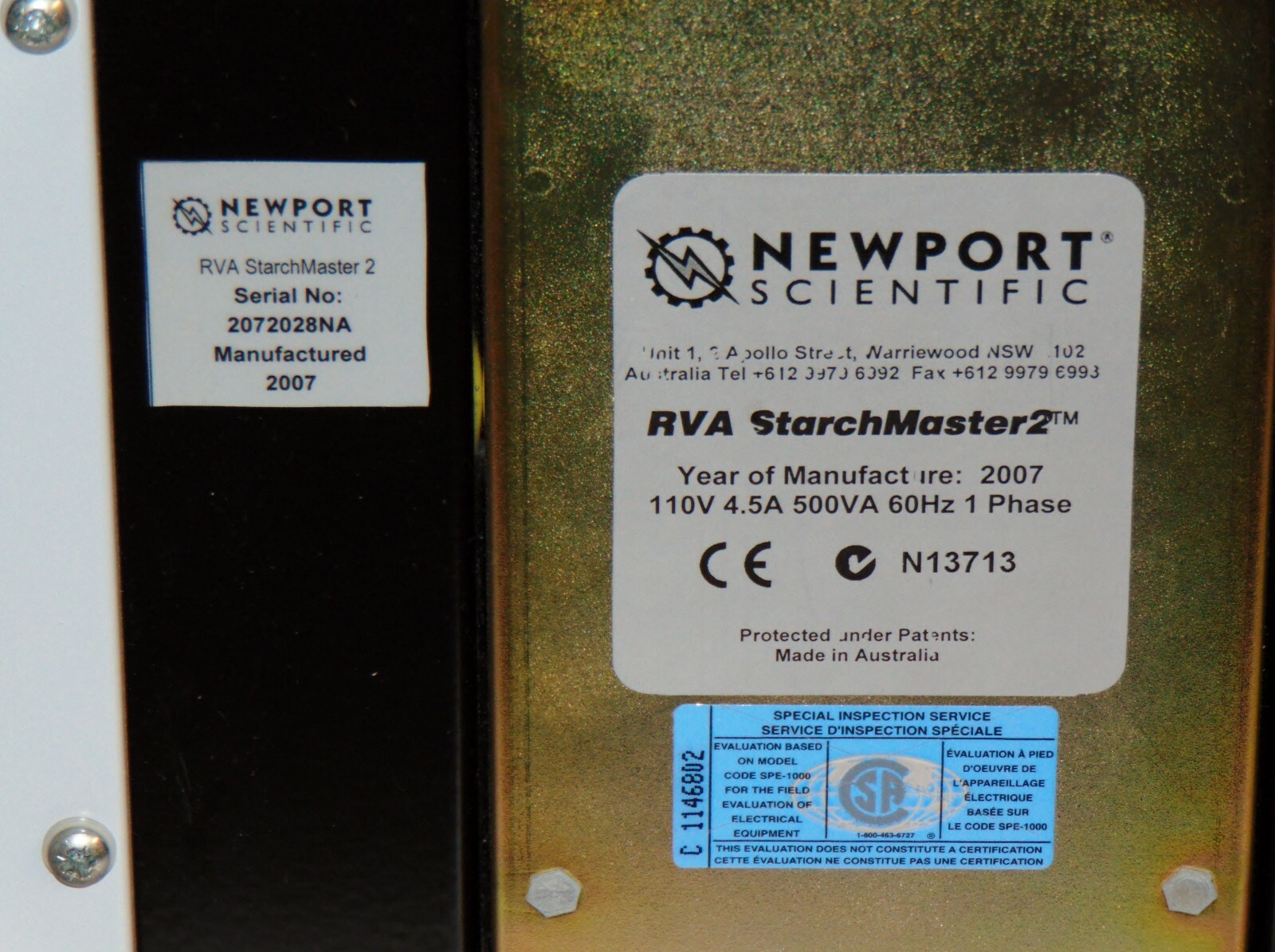 Newport Scientific Perten Perkin Elmer RVA Starchmaster 2 Rapid Visco ...