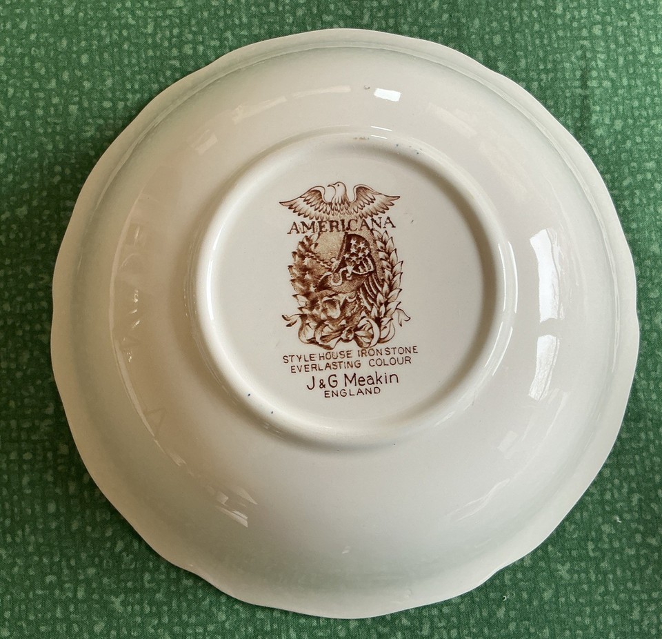 J & G Meakin Americana Brown Ironstone Serving Bowl Declaration of ...