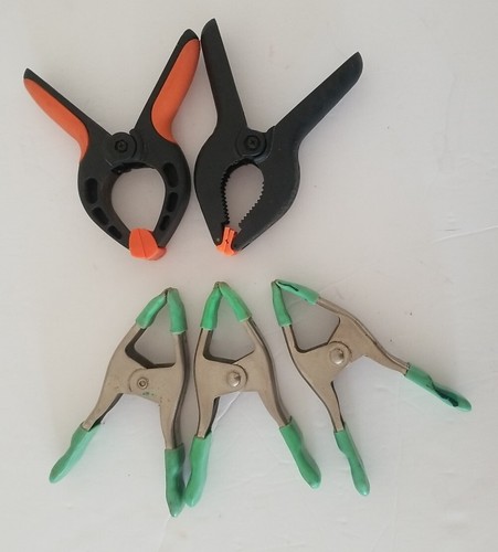 Lot of 5 Spring Clamps 2" - Strong Grip Clips Nickel Plated & Plastic ...