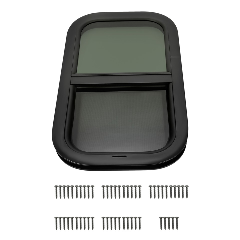 12"x 22" Vertical Slide RV Window w/Trim Ring & Screen For RV Cargo ...