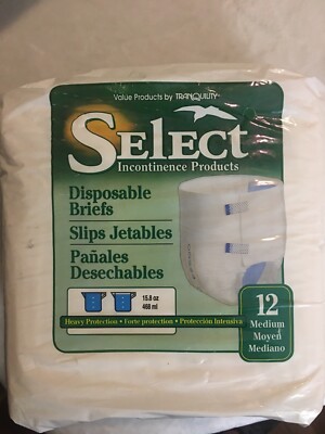 Select Disposable Fitted Briefs Size Medium,32"-44", Pack of 12 | eBay