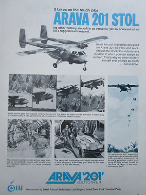 4/1972 PUB IAI ISRAEL AIRCRAFT ARAVA 201 STOL JEEP PARATROOPERS ...
