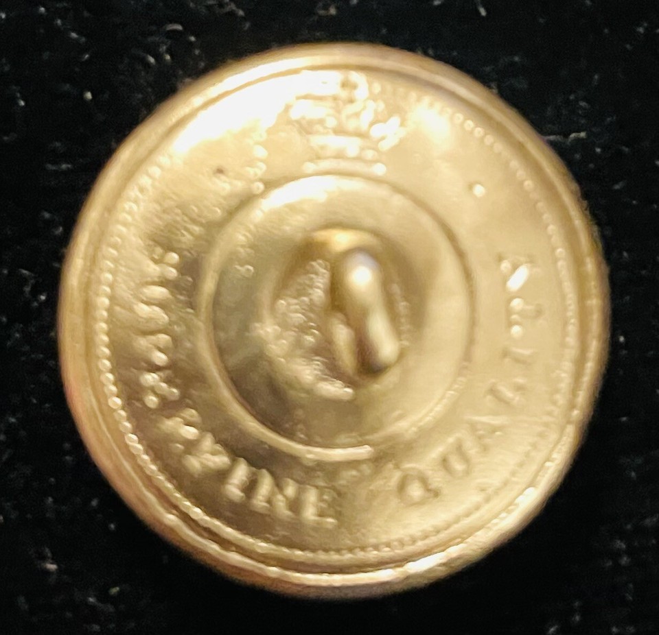 Ex scarce Antique FLORAL brass gilt button, “Crown” Backmark, ca., 1850 ...