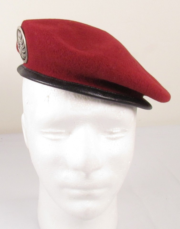 NOS French Commando Paratrooper Maroon Beret w/Crest Authentic EU Sz 60 ...