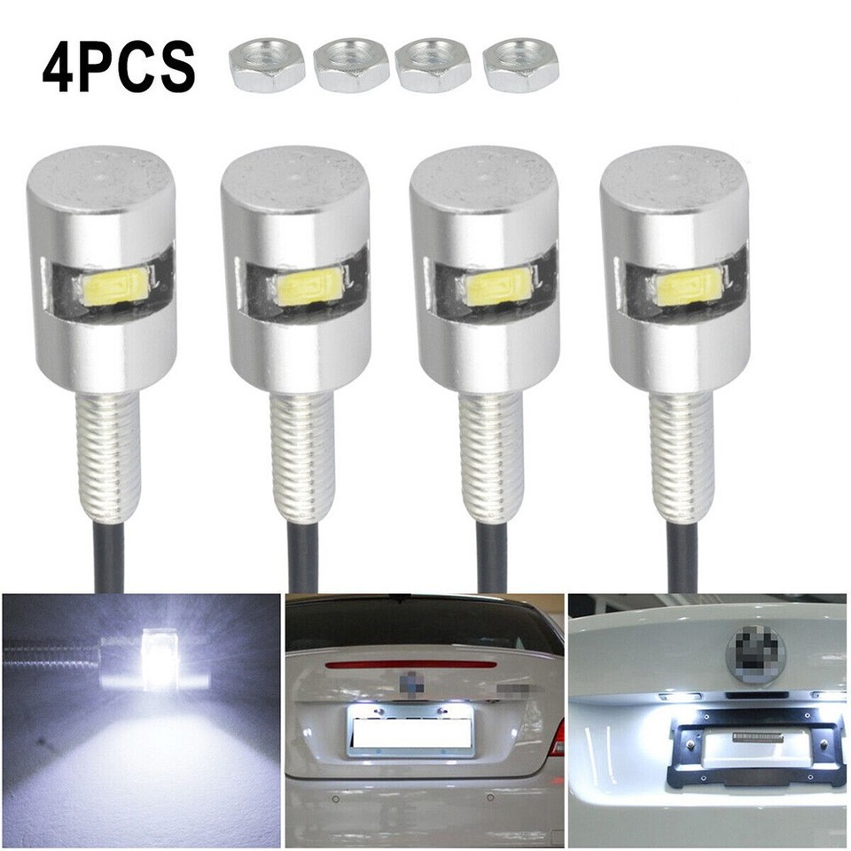4x/set Motorcycle Car LED License Plate Light Screw Bolt Lamp Bulbs ...
